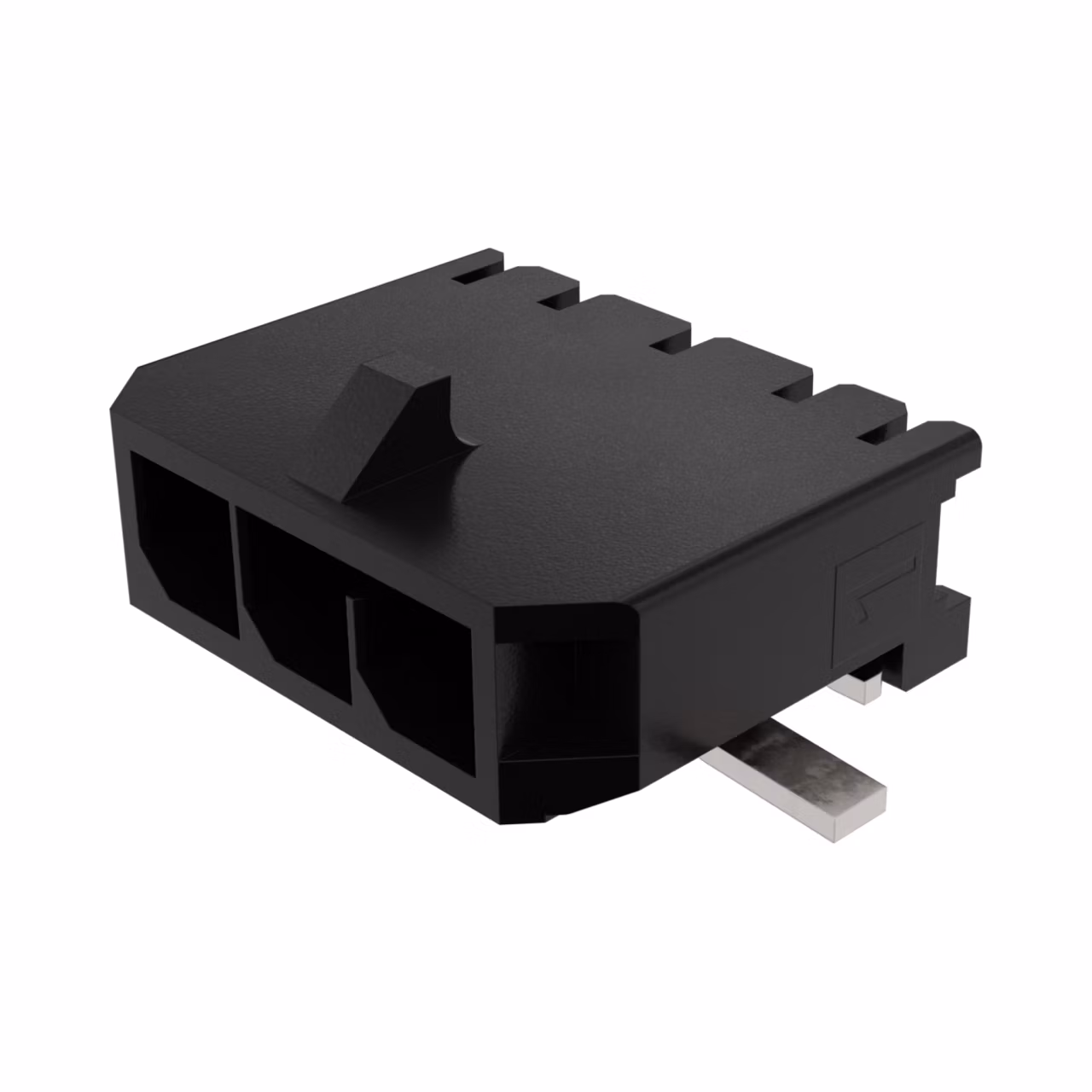 Micro-Fit+ Right-Angle Header, Surface Mount, 3.00mm Pitch, Single Row, 3 Circuits, 0.76µm Gold (Au) Plating, Glow-Wire Capable, Solder Nail, Black, Tape and Reel for sale