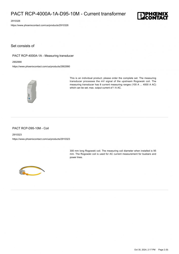 Phoenix Contact 2910326 technical document page 2
