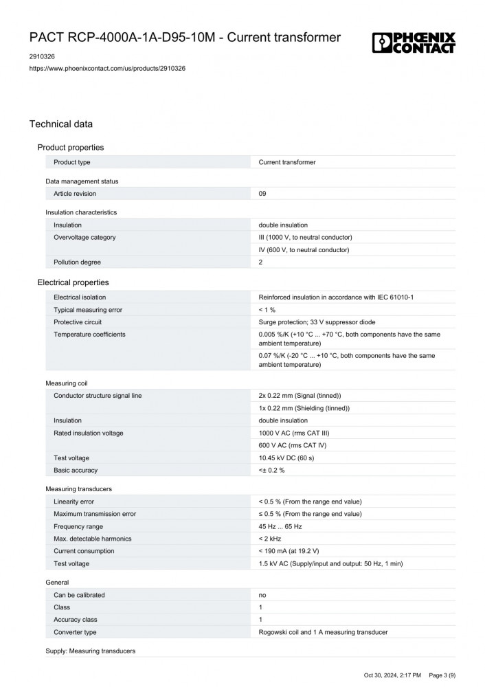 Phoenix Contact 2910326 technical document page 3