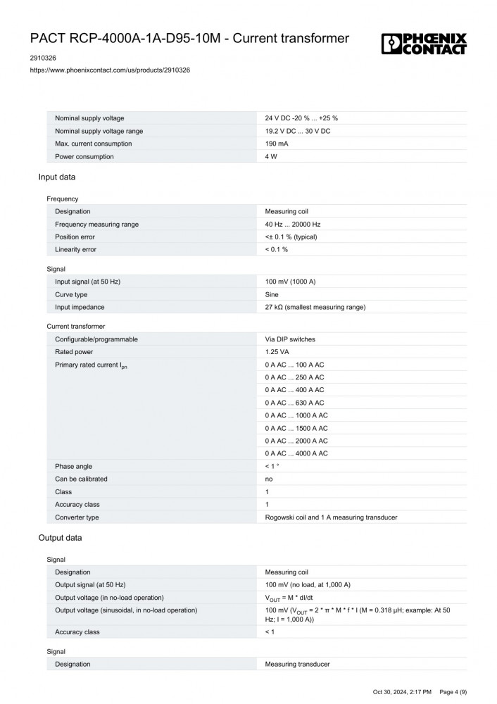 Phoenix Contact 2910326 technical document page 4