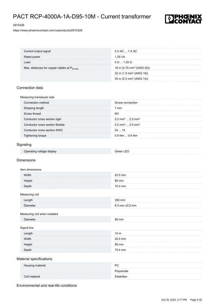 Phoenix Contact 2910326 technical document page 5