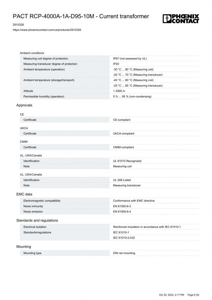 Phoenix Contact 2910326 technical document page 6