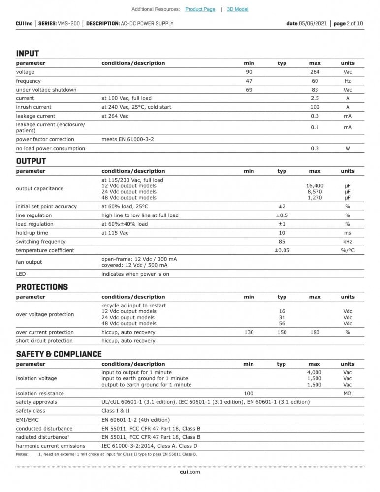 VMS-200 datasheet page 2