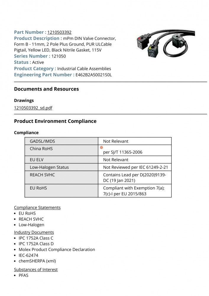Molex drawing page 1