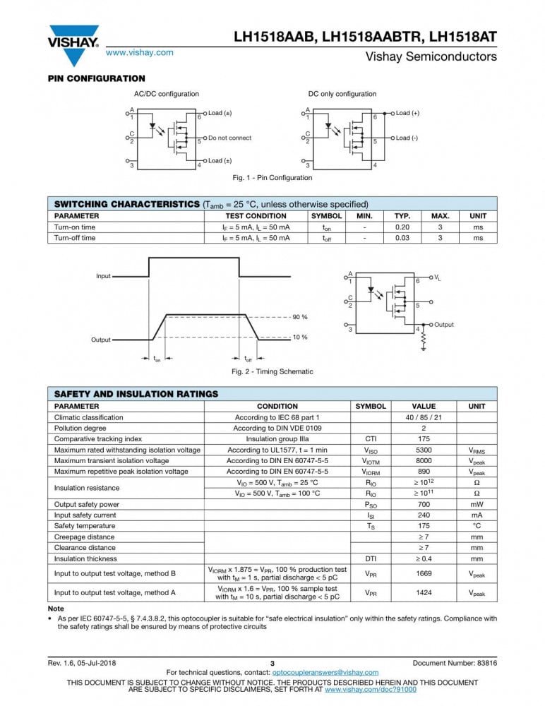LH1518AT technical document page 3