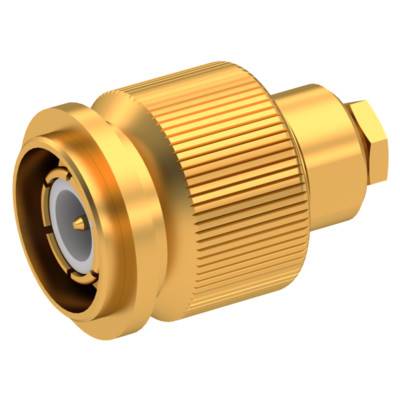TNC / STRAIGHT PLUG MALE CLAMP TYPE FOR 2.6/50 D CABLE GOLD for sale