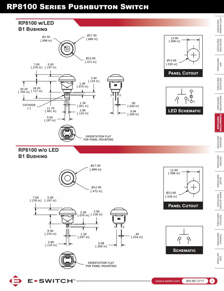 RP8100 product documentation page 2