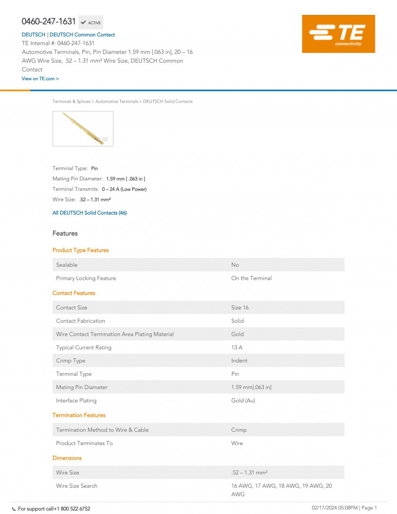 0460-247-1631 technical document page 1