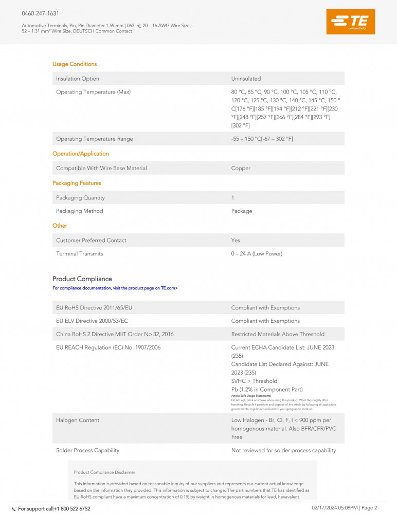 0460-247-1631 technical document page 2