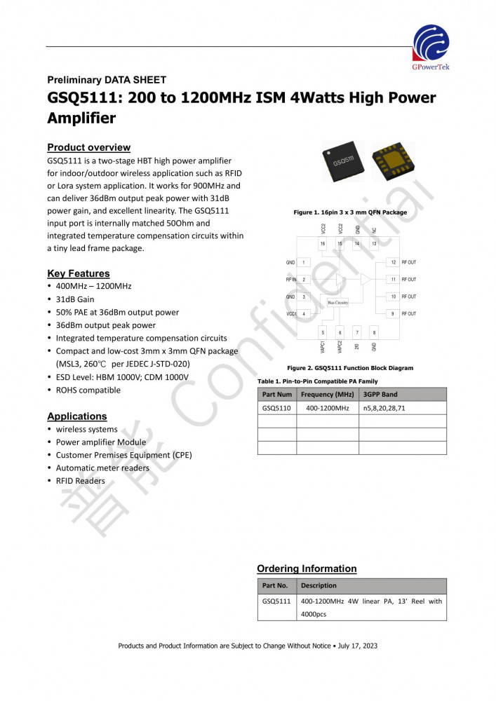 GSQ5111 datasheet page 1