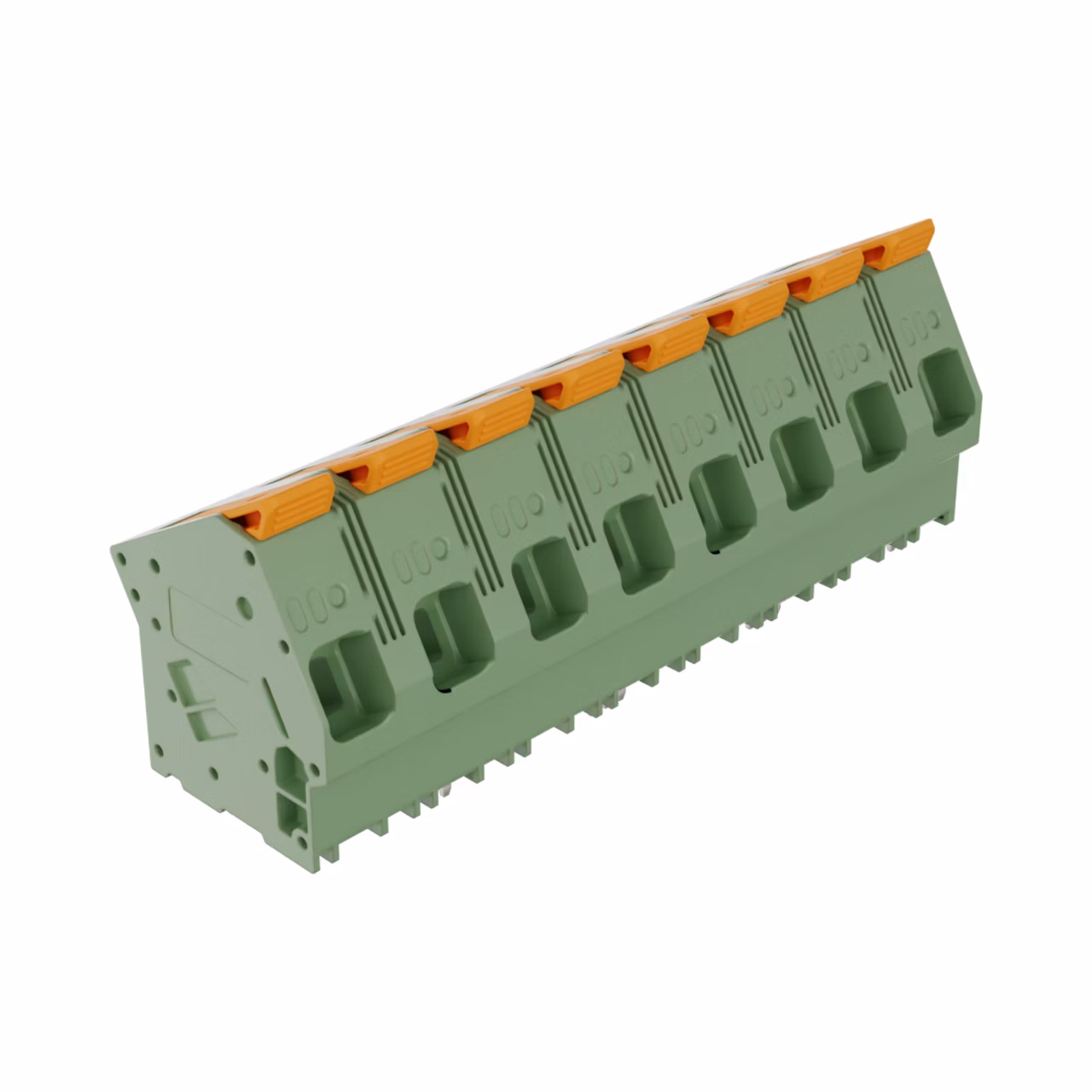 15.00mm Pitch Lever Activated Fixed Mount PCB Terminal Block, 35° Wire Entry, Left Rear Terminal, 8 Circuits for sale