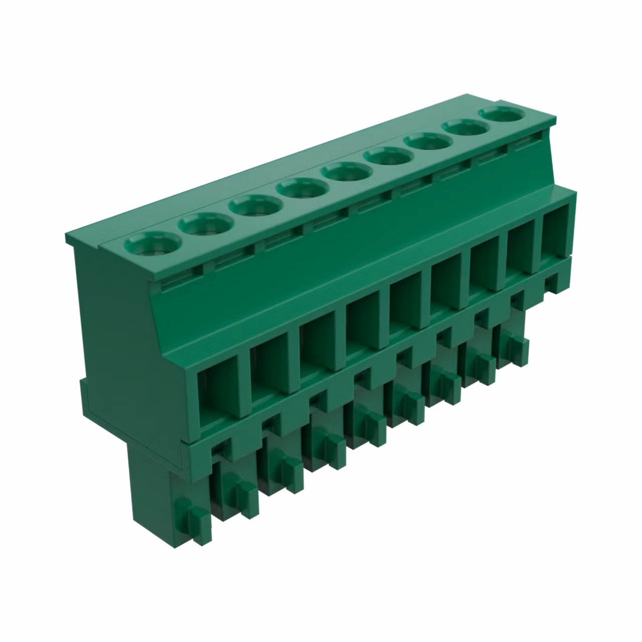 3.81mm Pitch Eurostyle Vertical Plug, with Standard Imprinting, Front Wire Entry, Green Housing, Gold (Au) Plated, 9 Circuits for sale