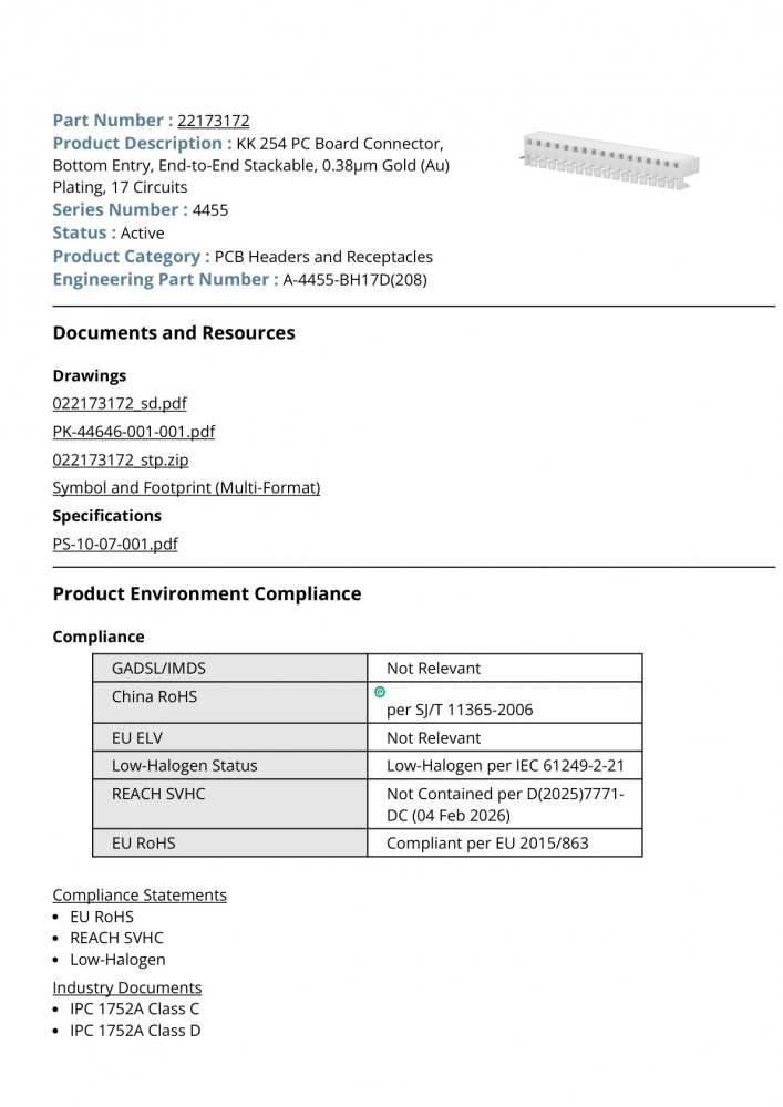 MOLEX 22173172 product document image 1