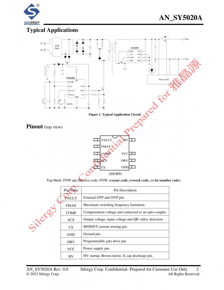 SY5020AFVP technical document page 2