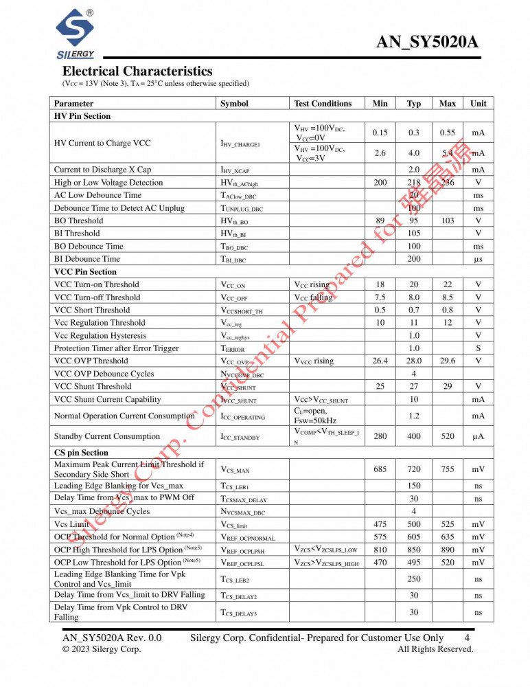 SY5020AFVP technical document page 4