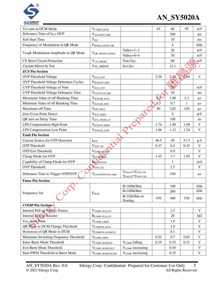 SY5020AFVP technical document page 5
