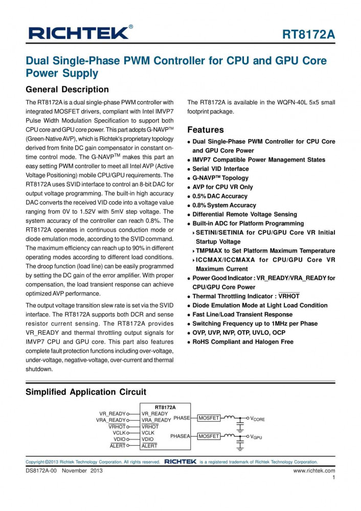 RT8172A technical document page 1