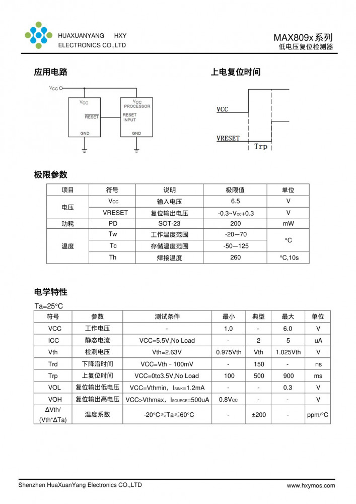 MAX809J-HXY datasheet page 2