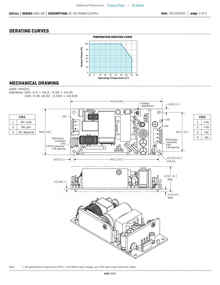 VMS-60 series datasheet page 3