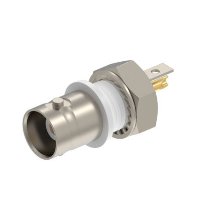 BNC / INSULATED BULKHEAD JACK RECEPTACLE FR. MOUNT. WITH SOLD. POT CONT.+TAG-P100 for sale