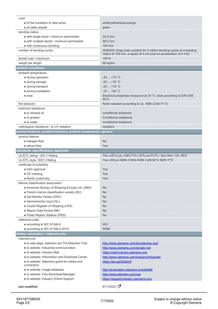 SIEMENS 6XV18715BN30 technical document page 2