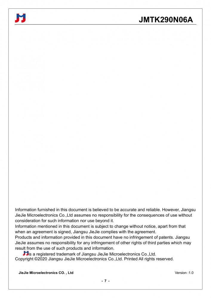 JMTK290N06A datasheet page 7