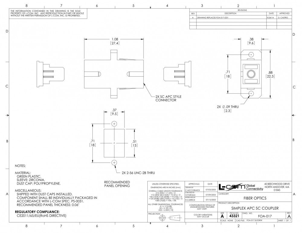L-com FOA-017 technical document preview