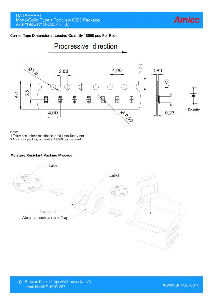A-SP192GW1D-C25-18T(L) datasheet page 10