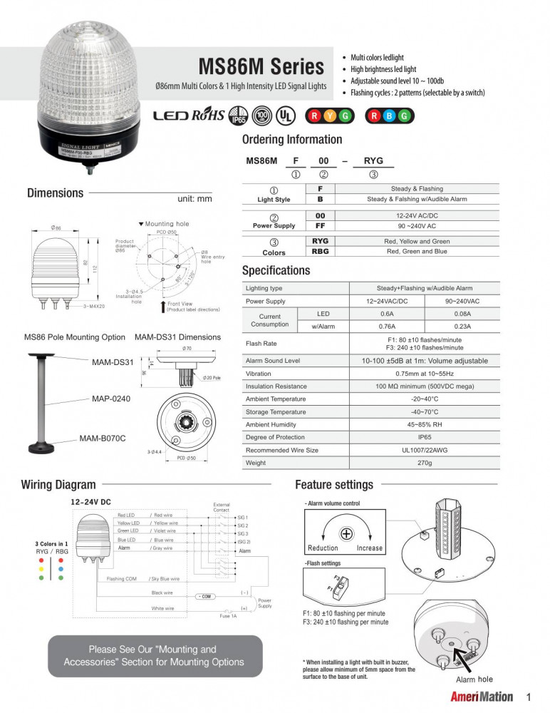 AMERI MATION MS86M Series datasheet preview