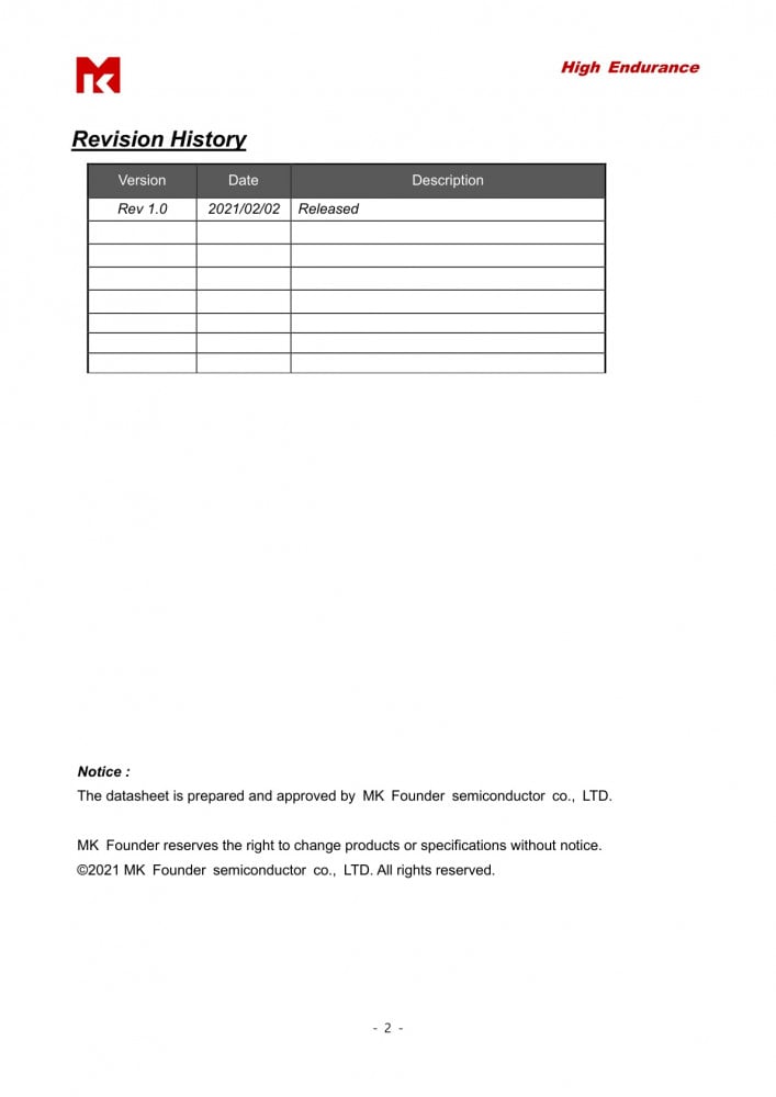 MK MicroSD datasheet page 2