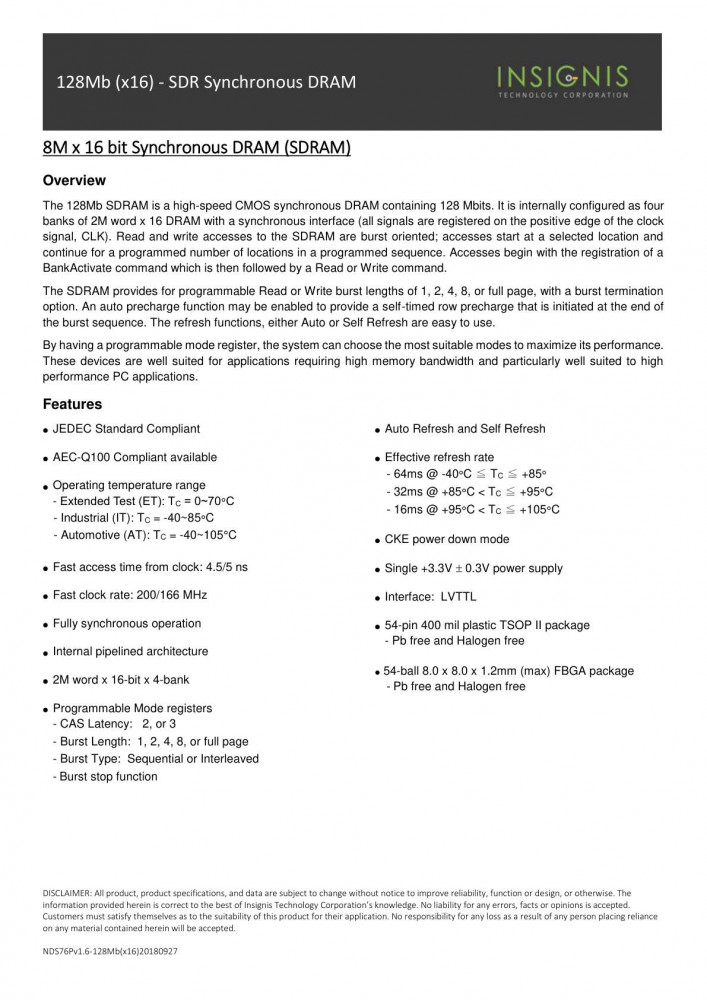 NDS76PBA-16ET datasheet page 1