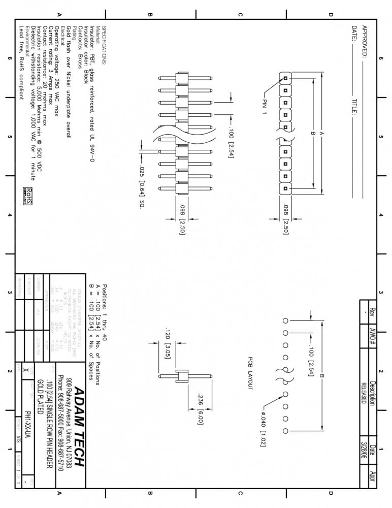 ADAM TECH PH1-17-UA technical drawing page