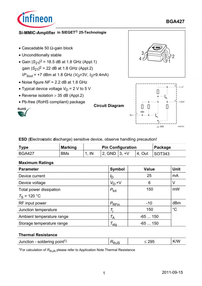 BGA 427 H6327 datasheet page 1