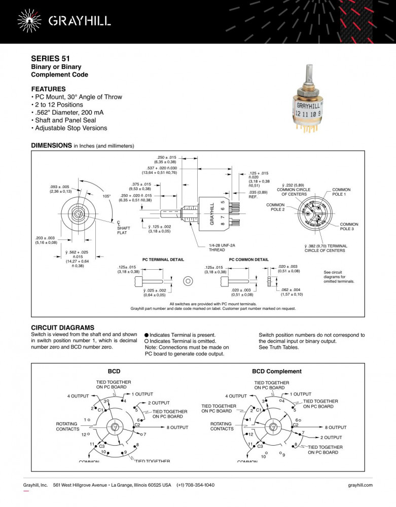 Grayhill Series 51 product documentation page 1