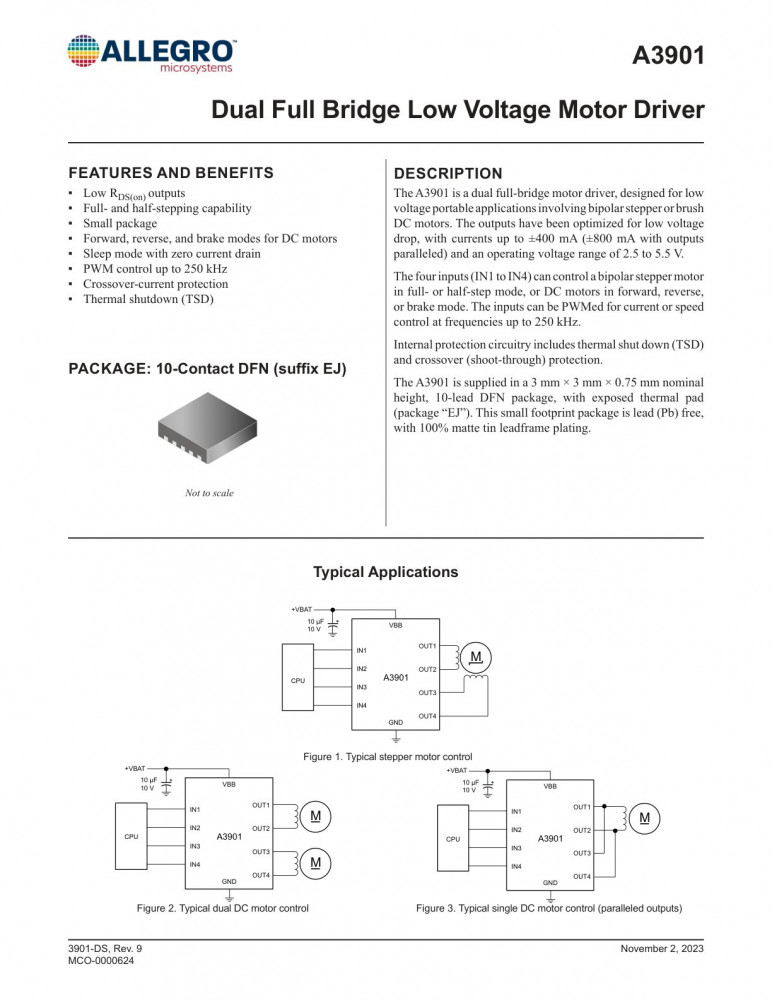 A3901 datasheet page 1