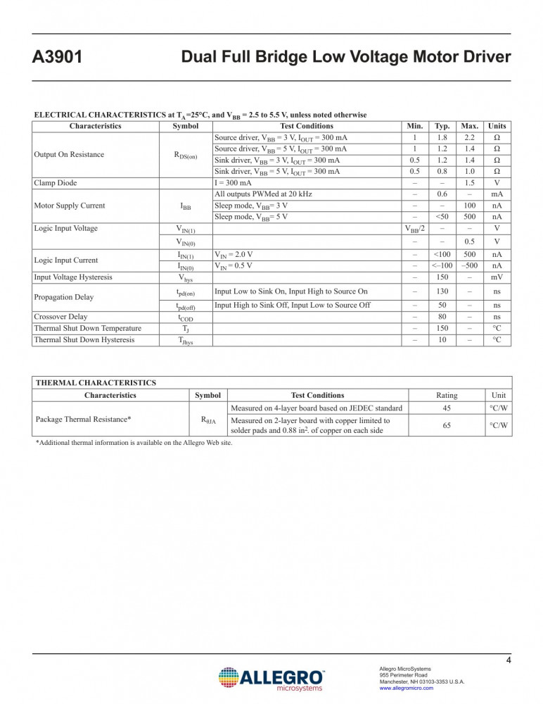 A3901 datasheet page 4