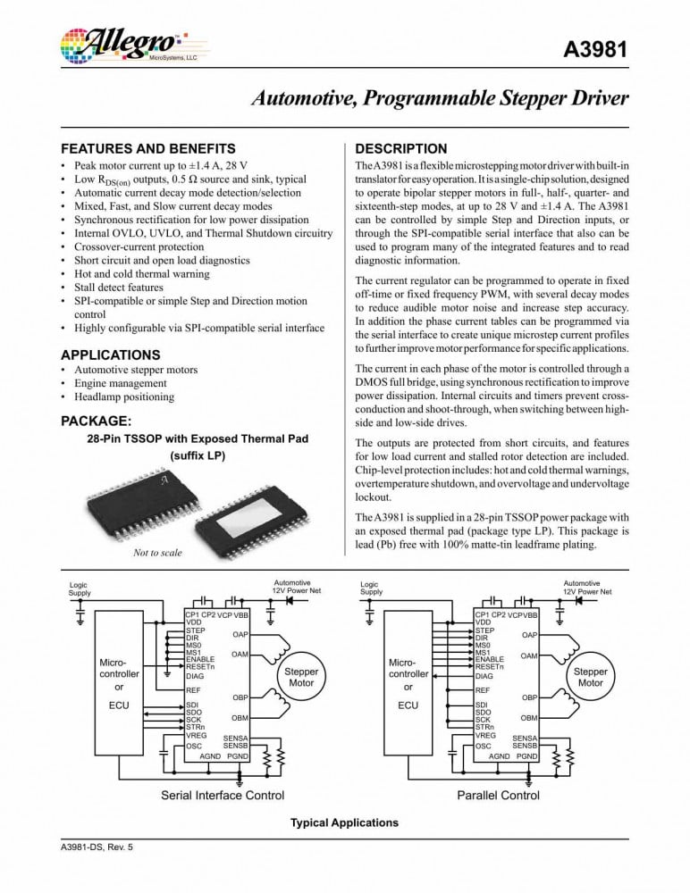 A3981 datasheet page 1