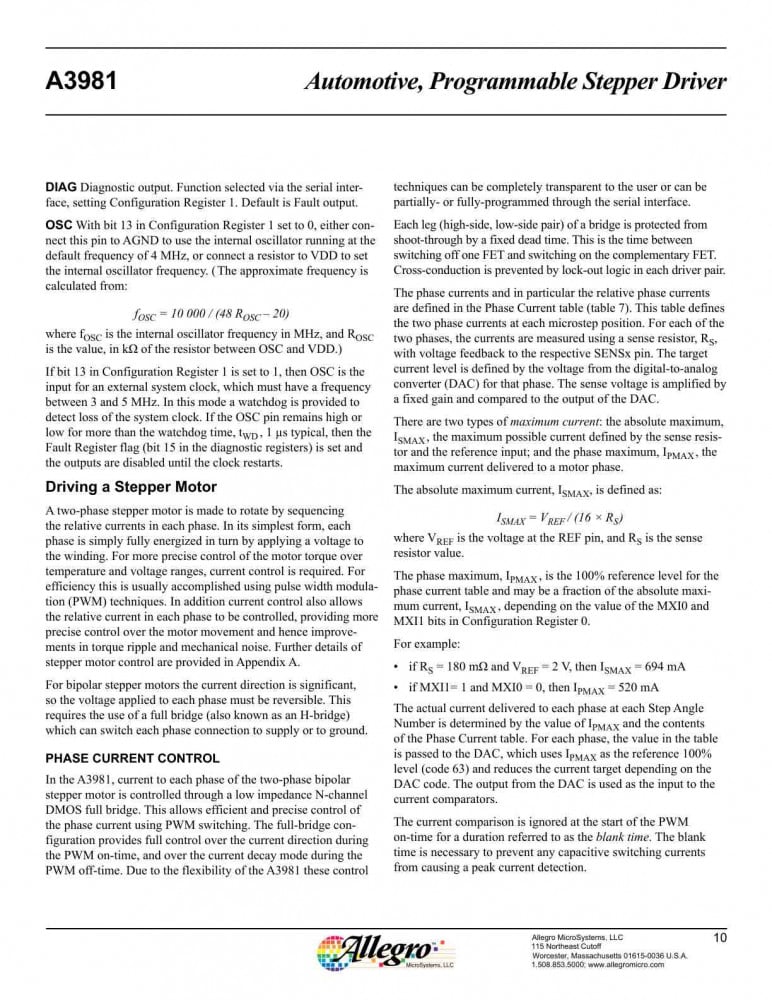 A3981 datasheet page 10
