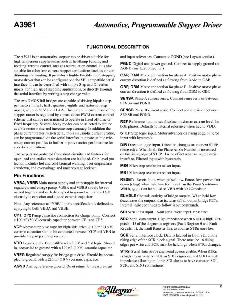 A3981 datasheet page 9