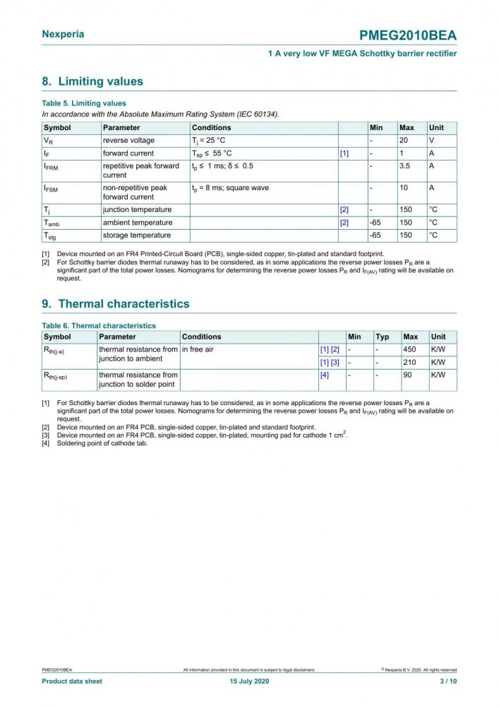PMEG2010BEA datasheet page 3