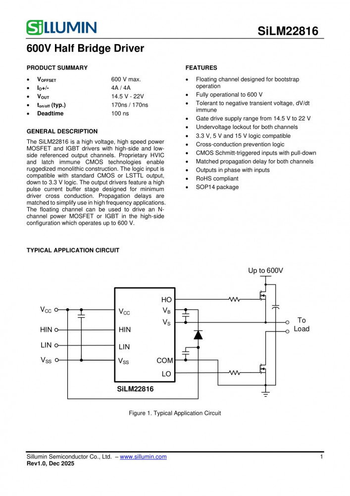 SiLM22816 datasheet page 1