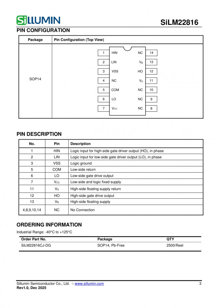 SiLM22816 datasheet page 3