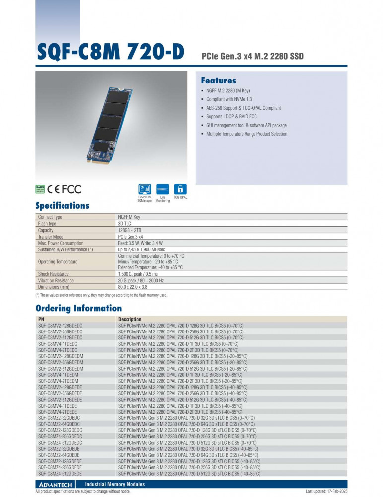 SQF-C8M 720-D product documentation preview