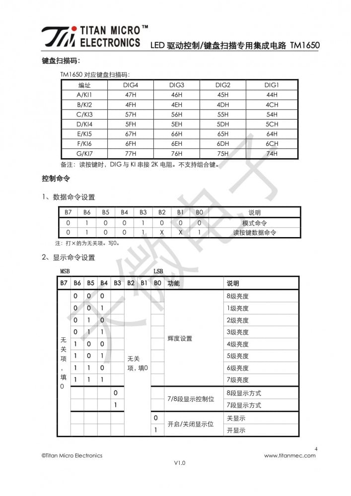 TM1650 datasheet page 4