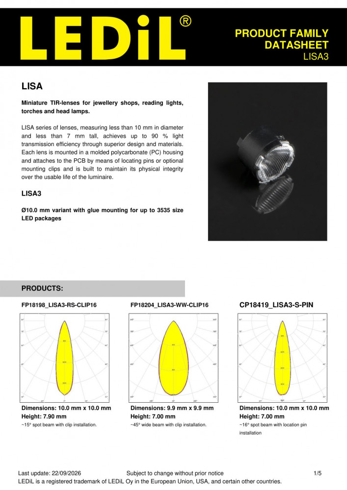 LISA3-S-PIN technical document page 1