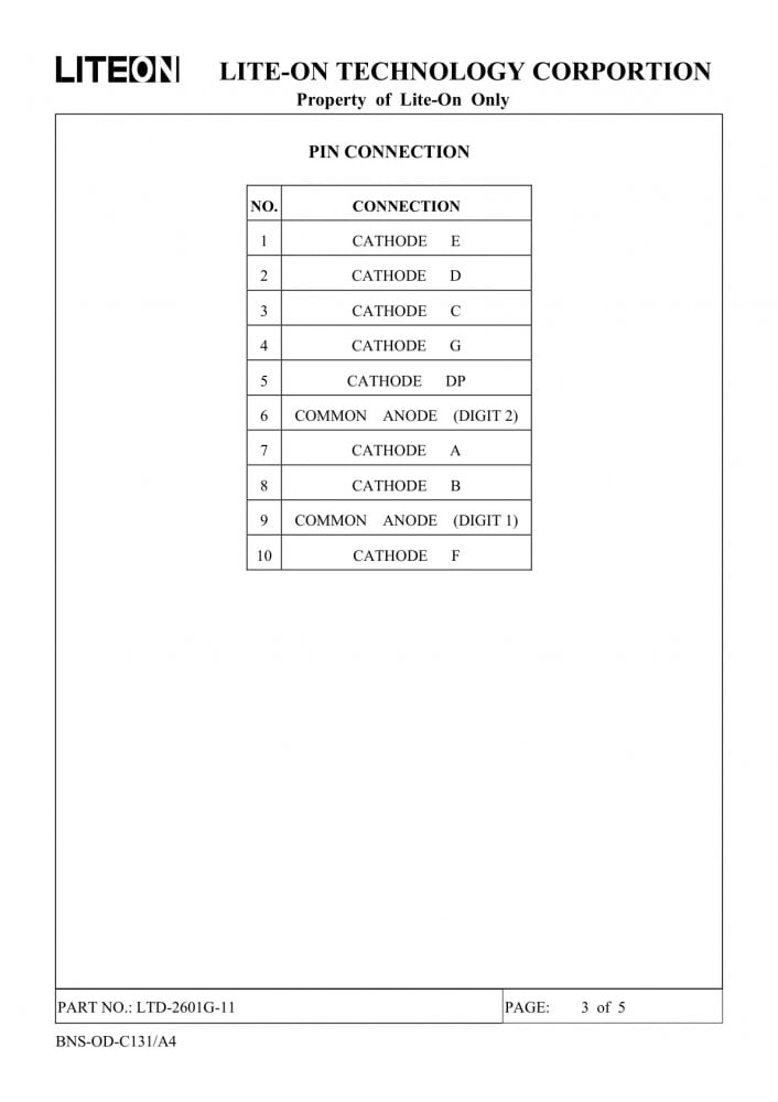 LTD-2601G-11 datasheet page 3