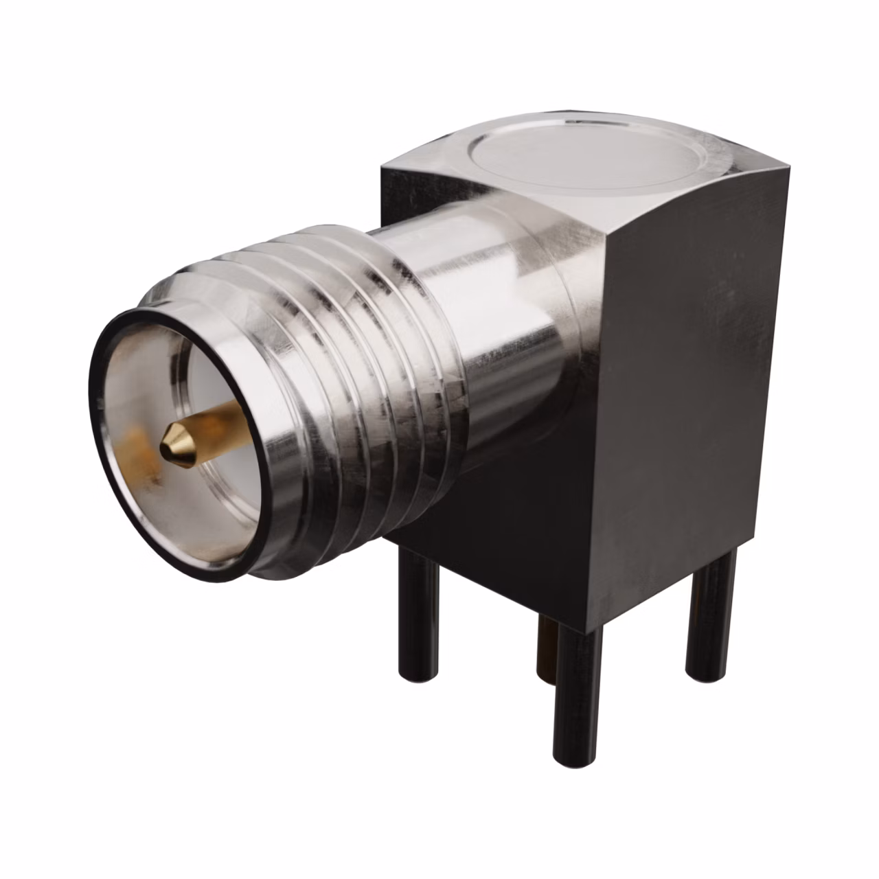 SMA Jack, Reverse Polarity, Right-Angle, PCB Receptacle, Die Cast Body, Nickel (Ni) Plated, 50 Ohms for sale