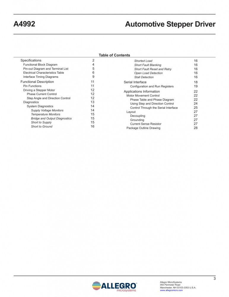 A4992 datasheet preview, page 3