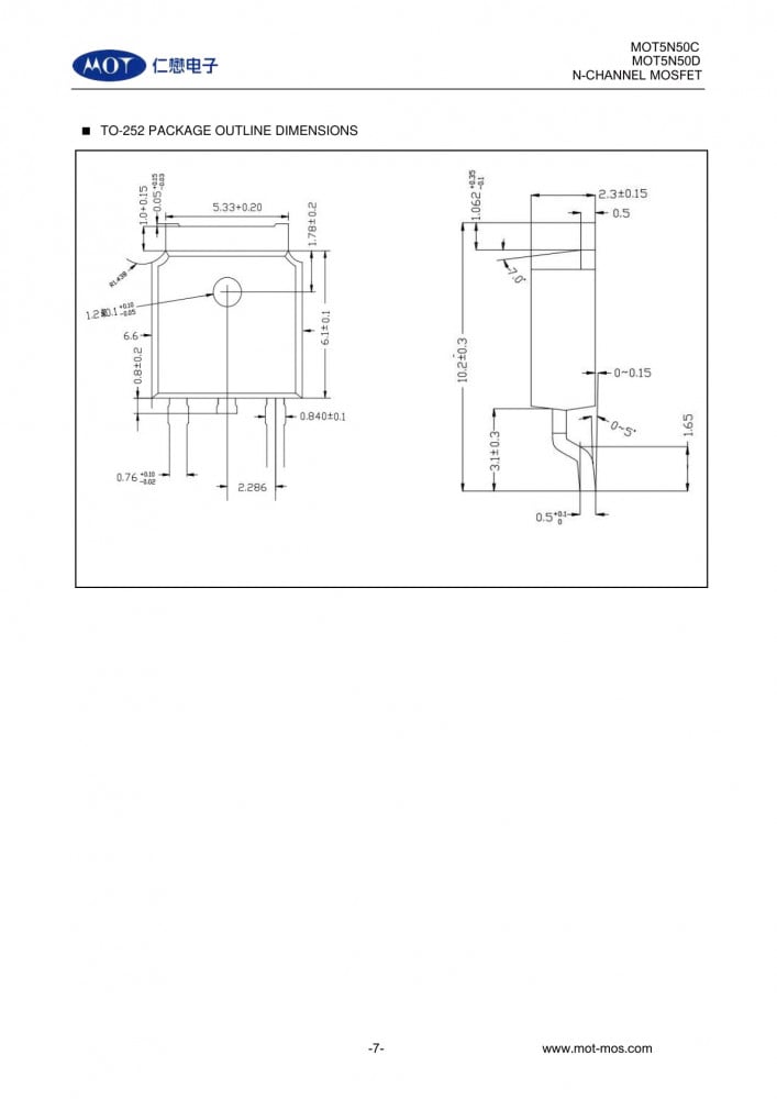 MOT5N50C datasheet page 7