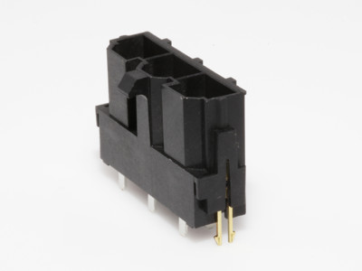 Mini-Fit Sr. Right-Angle Header, 10.00mm Pitch, Single Row, 3 Circuits, 8.30mm Tail Length, for 6.35mm PCB, Tin (Sn) Plating, with Clip, USE NYE LUBE ON MATING SURFACES